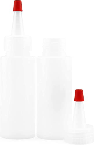 Cornucopia 2oz HDPE Plastic Squeeze Bottles w/Yorker Tips (6-Pack), Empty Refillable Bottles for Arts, Crafts & Kitchen