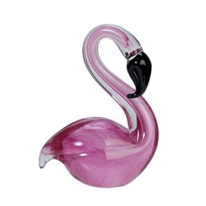 Beachcombers Sitting Flamingo Glass Art Pink