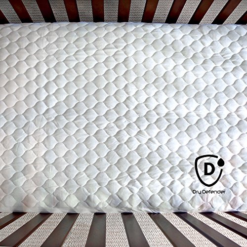 Organic Cotton Waterproof Fitted Crib Pad - Natural Baby Crib Mattress Cover & Protector - Unbleached, Non-Toxic & Hypoallergenic (28" x 52" x 7")