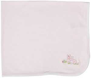 little me baby 100% cotton receiving blanket, bunnies, one size