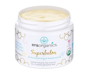 era organics healing ointment for babies - usda certified organic natural gentle moisturizer for sensitive skin prone to baby eczema, cradle cap (infant seborrheic dermatitis), rashes, hives & more