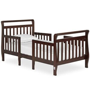 dream on me emma 3-in-1 convertible toddler bed in espresso, converts to two chairs and-table, low to floor design, jpma certified, non-toxic finishes, safety rails