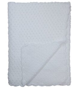 baby fancy christening white hand crochet 100% cotton shawl/blanket 34 x 30 in - bubble