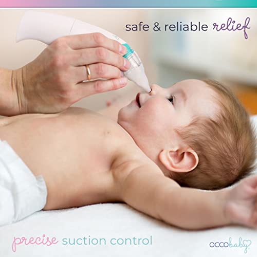 OCCObaby Baby Nasal Aspirator - 2 PK Baby Nose Suction Kit- Battery Operated Baby Nose Cleaner and Manual Baby Nose Sucker for Newborns, Infants and Toddlers - Congestion Relief for Babies