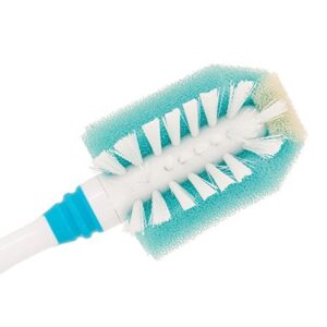 NUK Triple Action Baby Bottle Brush with Built-in Bottle Nipple Brush