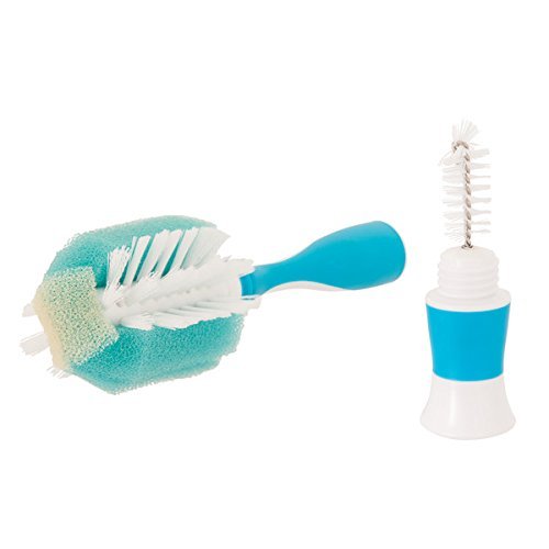 NUK Triple Action Baby Bottle Brush with Built-in Bottle Nipple Brush