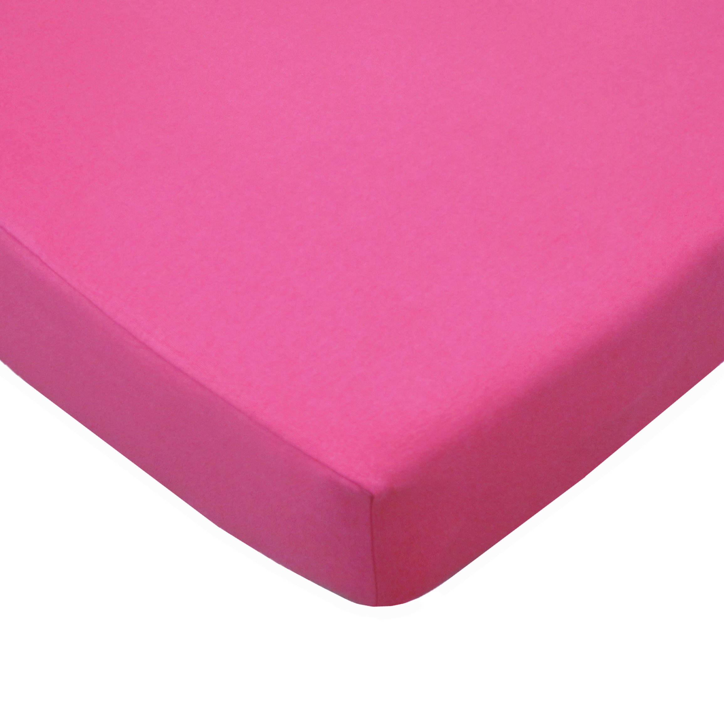 TL Care Supreme 100% Natural Cotton Jersey Knit Fitted Crib Sheet for Standard Crib and Toddler Mattresses, Fuchsia, 28" x 52", Soft Breathable, for Girls