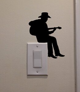 yingkai cowboy playing guitar on light switch decal vinyl wall decal sticker art living room carving wall decal sticker for kids room home window decoration