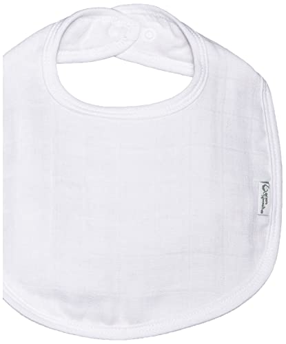 Green Sprouts Muslin Bibs Made from Organic Cotton| 4 Absorbent Layers Protect from sniffles, Drips, & drools | 100% Organic Cotton Muslin, Adjustable snap Closure, Machine Washable,5 Count