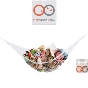 Mayapple Baby Stuffed Animal Toy Hammock, Premium Plush Toy Hanging Organizer, SKY JUNGLE, Jumbo Large Storage Mesh Pet Net,White