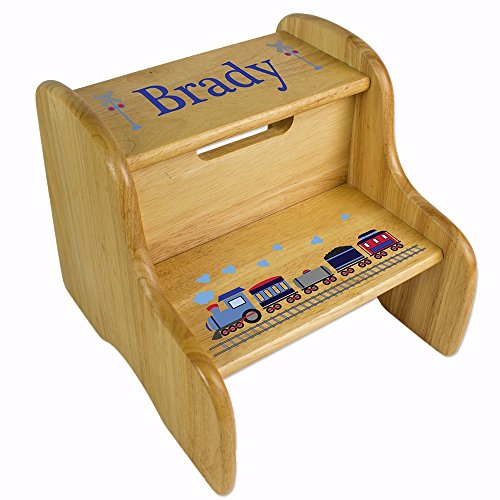 Personalized Wooden Train Step Stool