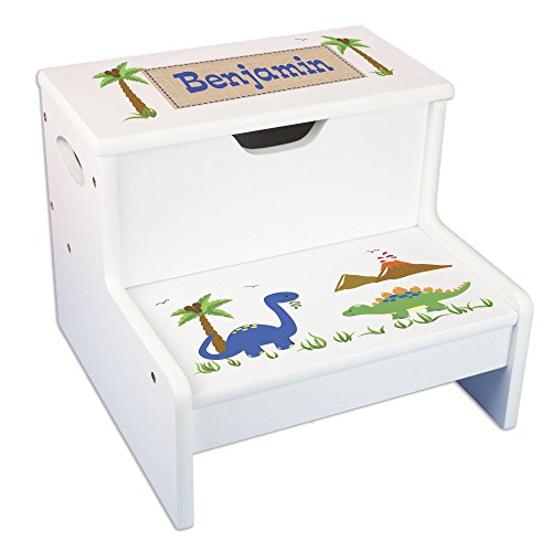 Personalized Dinosaur Storage Step Stool