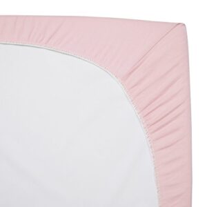 TL Care 100% Natural Cotton Value Jersey Knit Fitted Portable/Mini-Crib Sheet, Pink, Soft Breathable, for Girls, 24" x 38"