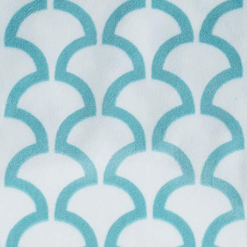 TL Care Heavenly Soft Chenille Fitted Contoured Changing Pad Cover, Aqua Sea Wave, for Boys and Girls