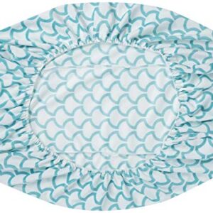 TL Care Heavenly Soft Chenille Fitted Contoured Changing Pad Cover, Aqua Sea Wave, for Boys and Girls