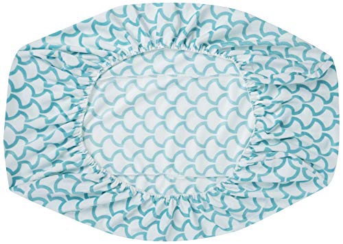 TL Care Heavenly Soft Chenille Fitted Contoured Changing Pad Cover, Aqua Sea Wave, for Boys and Girls