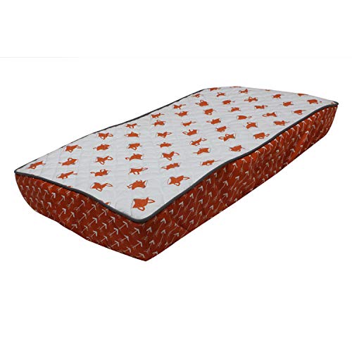 Bacati PFOGCPC1 Playful Foxs Arrows Changing Pad Cover, Orange/Grey