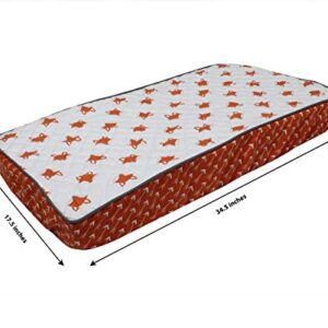 Bacati PFOGCPC1 Playful Foxs Arrows Changing Pad Cover, Orange/Grey