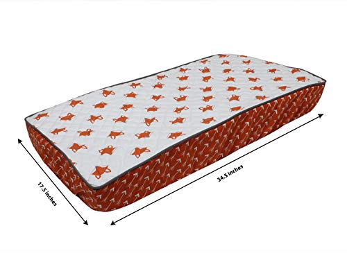 Bacati PFOGCPC1 Playful Foxs Arrows Changing Pad Cover, Orange/Grey