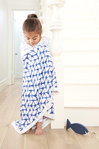 aden + anais Silky Soft Dream Blanket | 100% Viscose Bamboo Muslin Baby Blankets for Girls & Boys | Ideal Newborn Nursery & Crib Blanket | Unisex Toddler & Infant Boutique Bedding, Indigo Shibori Blue