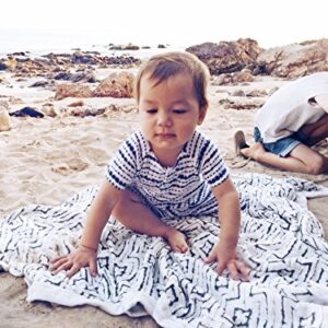 aden + anais Silky Soft Dream Blanket | 100% Viscose Bamboo Muslin Baby Blankets for Girls & Boys | Ideal Newborn Nursery & Crib Blanket | Unisex Toddler & Infant Boutique Bedding, Indigo Shibori Blue