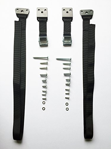 The Baby Lodge TV and Furniture Anti Tip Straps - Safety Furniture Wall Anchors for Baby Proofing Flat Screen TV, Dresser, Bookcase, Cabinets, and More - All Metal, No Plastic Parts (2 Pack, Black)