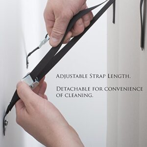 The Baby Lodge TV and Furniture Anti Tip Straps - Safety Furniture Wall Anchors for Baby Proofing Flat Screen TV, Dresser, Bookcase, Cabinets, and More - All Metal, No Plastic Parts (2 Pack, Black)