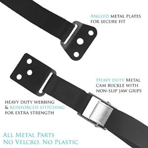 The Baby Lodge TV and Furniture Anti Tip Straps - Safety Furniture Wall Anchors for Baby Proofing Flat Screen TV, Dresser, Bookcase, Cabinets, and More - All Metal, No Plastic Parts (2 Pack, Black)