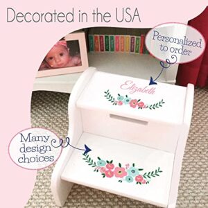 Personalized Ladybug White Step Stool