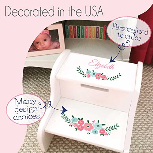 Personalized Ladybug White Step Stool