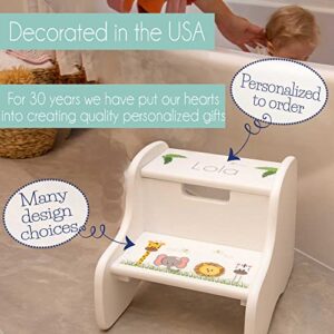 Personalized Train White Step Stool