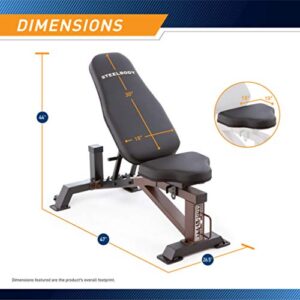 Steelbody Deluxe 6 Position Utility Weight Bench for Weightlifting and Strength Training STB-10105, Black-Brown