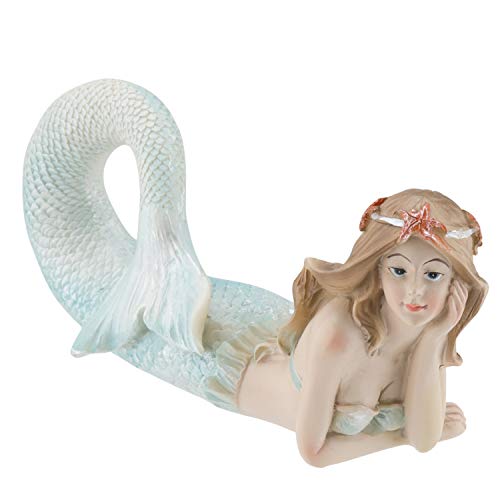 Beachcombers Laying Mermaid Figure Coastal Beach House Decor Decoration Teal