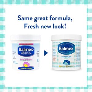 Balmex Complete Protection Daily Baby Diaper Rash Cream, Clinically Proven To Reduce Redness in Just One Use*, with Zinc Oxide + Botanicals, Pediatrician-Recommended & Dermatologist Tested, 16oz