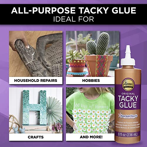 Aleene's 3 Pack, 8 oz Tacky Glue, 8 FL OZ, Original Version 3 Count