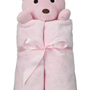 Custom Catch Personalized Teddy Bear Baby Blanket Gift for Girl - Pink