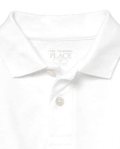 The Children's Place baby boys And Toddler Short Sleeve Pique School Uniform Polo Shirt, White Single, 5T US