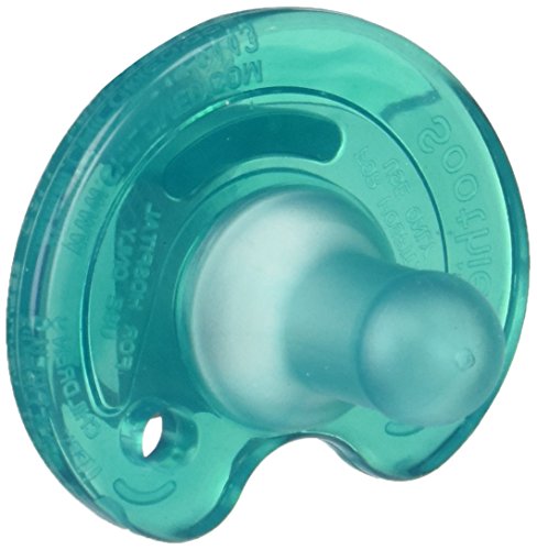 Philips Notched Newborn NICU Soothie Pacifier, Green, 0-3 Months, Hospital Binky - Natural Scent