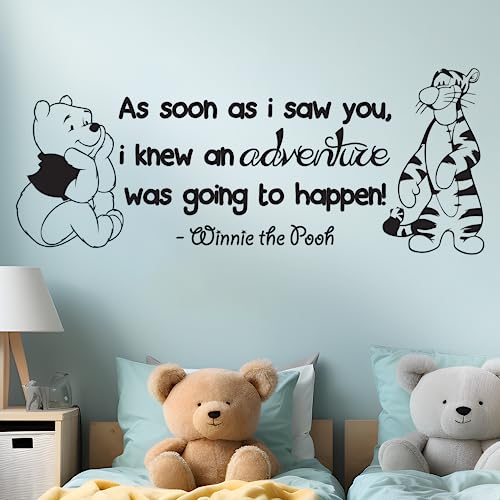 Winnie Pooh & Tigger - As Soon As I Saw You Quote Baby Room Wall Decal- Decal for Baby's Room (Wide 30" x 12" Height)