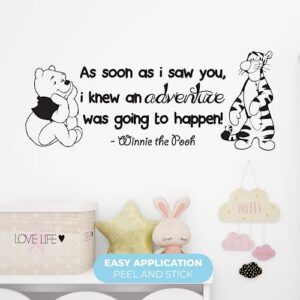 Winnie Pooh & Tigger - As Soon As I Saw You Quote Baby Room Wall Decal- Decal for Baby's Room (Wide 30" x 12" Height)