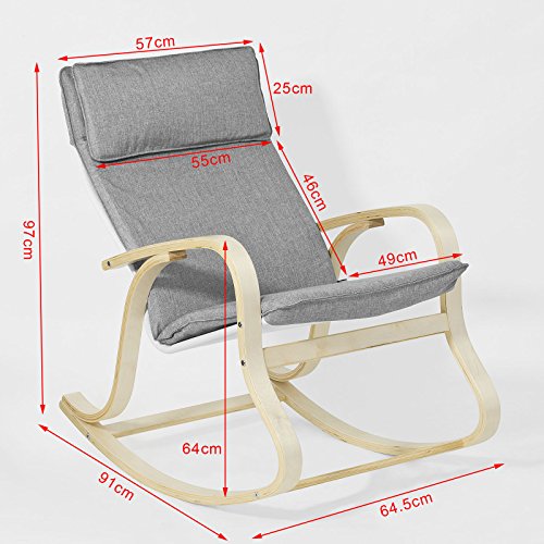 Haotian FST15-DG, Comfortable Relax Rocking Chair, Lounge Chair Relax Chair Cushion