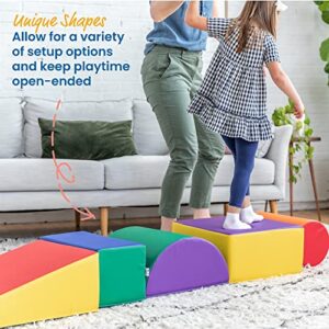 ECR4Kids SoftZone Climb and Crawl Activity Playset, Lightweight Foam Shapes for Climbing, Crawling and Sliding, Safe Foam Playset for Toddlers and Preschoolers, 5-Piece - Assorted