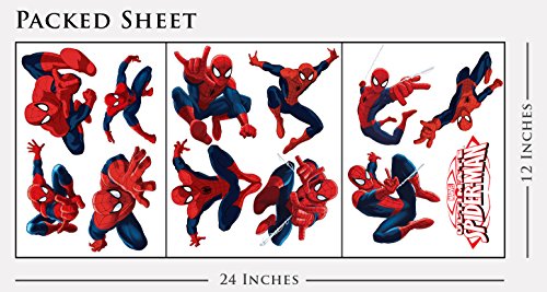 Spiderman Sticker Pack for Kids Room Wall Decor | Peel and Stick Wall Decal for Ultimate Spider-man Party Decoration by Dekosh