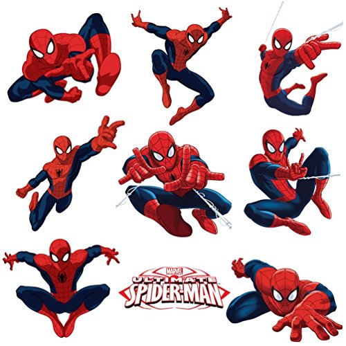 Spiderman Sticker Pack for Kids Room Wall Decor | Peel and Stick Wall Decal for Ultimate Spider-man Party Decoration by Dekosh