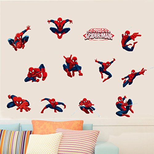 Spiderman Sticker Pack for Kids Room Wall Decor | Peel and Stick Wall Decal for Ultimate Spider-man Party Decoration by Dekosh