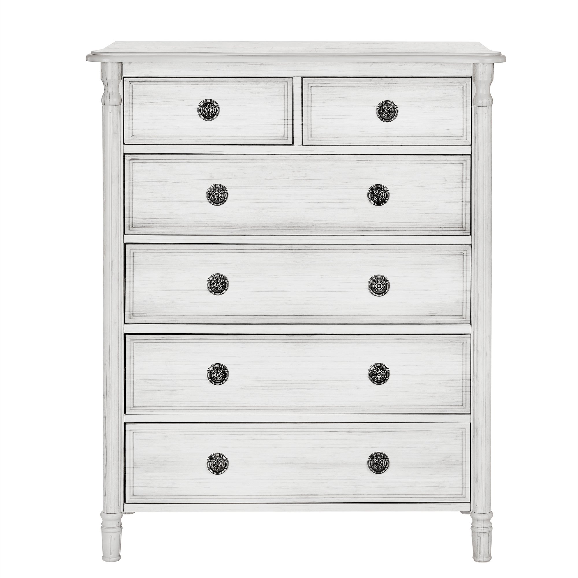 Evolur Julienne 6 Dressers Chest, Antique Grey Mist , 20x40x49 Inch (Pack of 1)