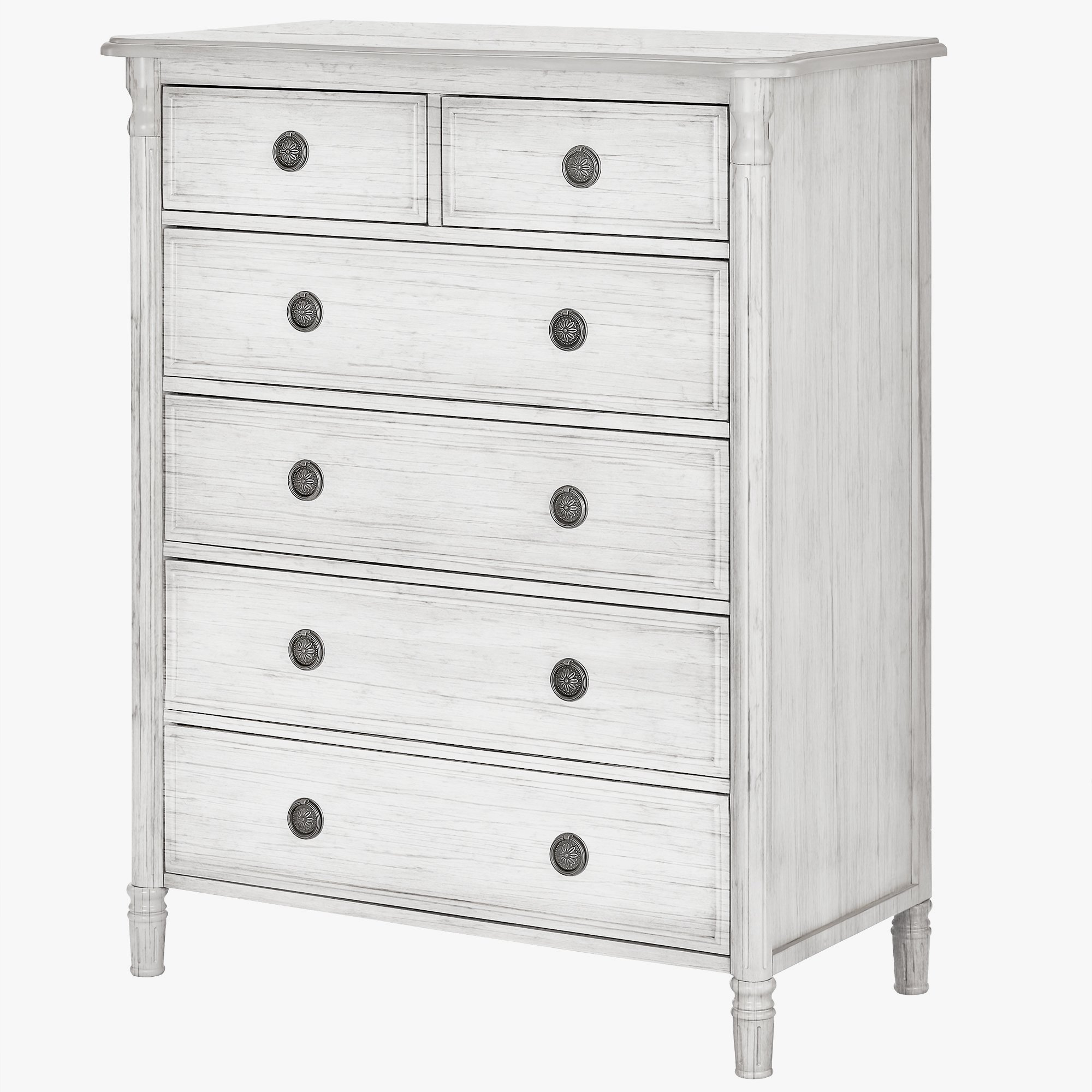 Evolur Julienne 6 Dressers Chest, Antique Grey Mist , 20x40x49 Inch (Pack of 1)