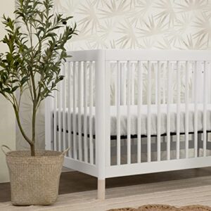 Babyletto Gelato 4-in-1 Convertible Crib with Toddler Bed Conversion in White and Washed Natural, Greenguard Gold Certified