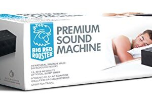 Big Red Rooster White Noise Machine - Sound Machine For Sleeping & Relaxation - 10 Natural and Soothing Sounds - Plug In Or Battery Powered - Portable Sleep Sound Therapy for Home, Office or Travel