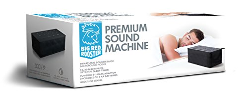 Big Red Rooster White Noise Machine - Sound Machine For Sleeping & Relaxation - 10 Natural and Soothing Sounds - Plug In Or Battery Powered - Portable Sleep Sound Therapy for Home, Office or Travel